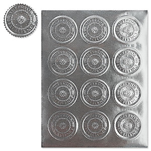 Fine Stationery Silver Excellence Certificate Seals - Set of 36 foil Stickers,2inch Across