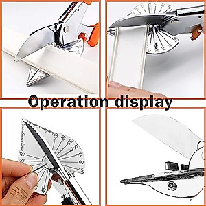 Multi Angle Miter Shear Cutter, 45-135 Degree Adjustable Angle Scissors Trim Shears Hand Tools for Cutting Soft Wood, Plastic, PVC and Other