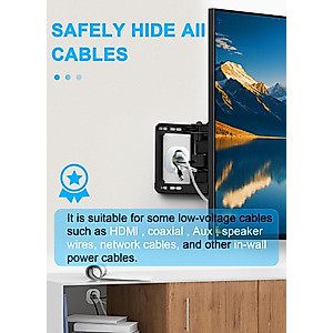 in Wall Cable Management Kit with Hole Saw Drill Attachment - Includes Power & Low Voltage Cord Management - Hide TV Wires for Wall-Mounted TVs