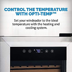 NewAir Electric Cigar Humidor Wineador | 250 Count | Stainless Steel Cooler with Opti-Temp Heating, Cooling Function 54-74F, and Spanish Cedar Shelves NCH250SS01