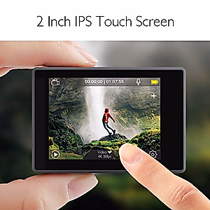 AKASO V50 Elite 4K60fps Touch Screen WiFi Action Camera Voice Control EIS Web Camera 131 feet Waterproof Camera Adjustable View Angle 8X Zoom Remote Control Sports Camera with Helmet Accessories Kit