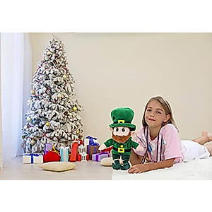 illuOKey Leprechaun Plush Doll Toy for Kids, St Patricks Day Decorations, 16 Inches
