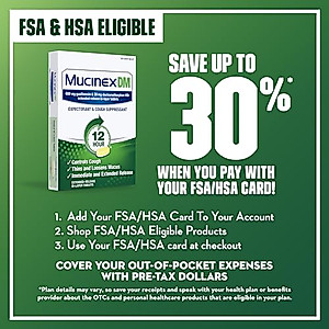 Mucinex DM 12Hr Chest Congestion & Cough Medicine For Adults, Cold And Cough Medicine for Excess Mucus Relief, 600 mg Guaifenesin & 30 mg Dextromethorphan HBr, 68 Bi-Layer Tablets