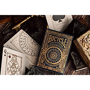 Bicycle Cypher Premium Black Playing Cards, Gold Foil, Encrypted Messages in Playing Cards, 1 Deck