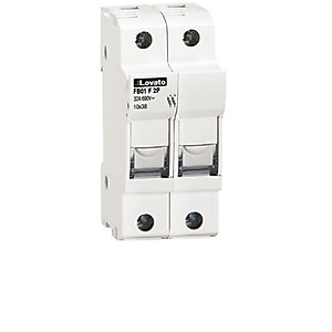 Automation Systems Interconnect ASI AFB01F2P DIN Rail Mounted Midget Fuse Holder, 2 Pole, 10 x 38 mm, 13/32" Diameter x 1.5" Length, 18 to 8 AWG, 30 Amp, 600V