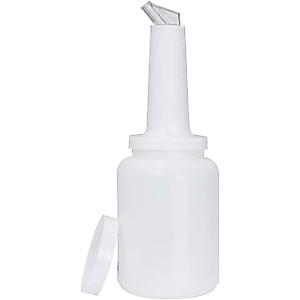TrueCraftware Set of 3 White 2 qt Pour and Store Fruit Juice and Liquor Pour Bottles- Bar Supplies Pour Bottles Plastic Juice Pour Bottles Plastic Barware for Bars & Event