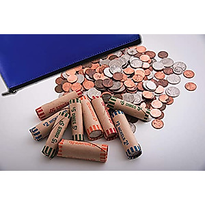 6 Pack, Zippered Security Bank Deposit Bag, by Better Office Products, Leatherette, Cash Bag, Coin Bag, Utility Pouch, Blue, 6 Bags