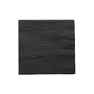 Perfectware 2ply Black Beverage Napkins. 300 Count 2Ply Cocktail Black Napkins. 10 x 10 Black Beverage Napkin.
