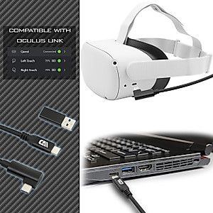 CASEMATIX 13FT USB C Cable Compatible with Oculus Quest 2 Link - USB 3.2 Type-C High-Speed Data and Charging Compatible, Included USB-A Adapter