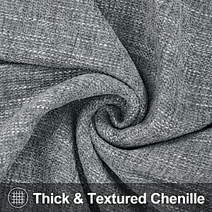 decorUhome Decorative Throw Pillow Covers 18x18 Set of 2, Farmhouse Textured Chenille Square Pillow Covers for Couch Sofa Bed Living Room, Grey