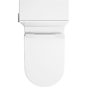 KOHLER 22378-0 Brazn One-Piece Compact Elongated Toilet with Skirted Trapway, Dual-Flush 0.8 or 1.28 GPF, White
