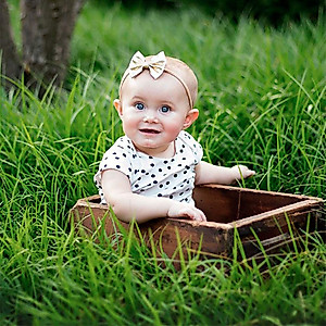 KiddyCare Baby Hair Accessories | Elastic Headbands, Bows, and Lazos Para Bebes | 10 Piece Assortment for Newborns and Girls