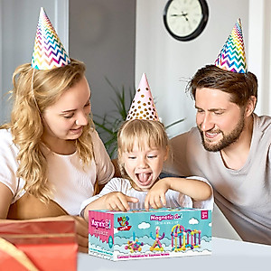 Magnetic Balls and Rods Set | 34 PCS Educational Magnet Building Blocks – Vibrant Colors, Different Sizes & Curved Shapes + Instructions Manual – Developmental STEAM Toys for Boys & Girls 3 4 5 6 7