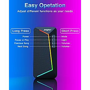 SOULION R40 Computer Speakers, USB/Bluetooth V5.3 Desktop Speakers for PC Monitor Gaming, with Customize 6 Lighting Effects, 2.0 Channel Surround Stereo & Quality Bass