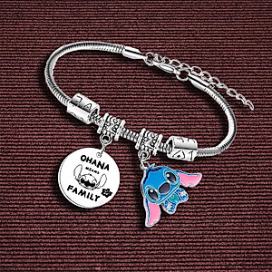 Nfyxcaz Ohana Means Family Bracelet Stitch Bracelet Stitch Gifts Christmas Birthday Gifts for Women Friendship Gifts for Daughter Son Sister Brother Niece Friends