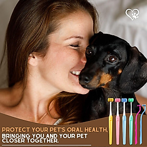 Pilopgaso Dog Tooth Brush 6Pack Dog Toothbrush Kit 3 Sided Pet Toothbrush Horizontal Head Cat Toothbrush Dental Care Toothbrush for Dogs Cats Silicone Small Dog Toothbrush for Plaque Sensitive Teeth