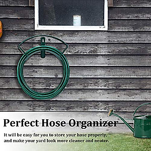Deluxe Wall Mount Garden Hose Hanger Duty Metal Hose Holder Easily Holds 125 3/4’’ Hose Solid Steel Extra Bracing Forest Green