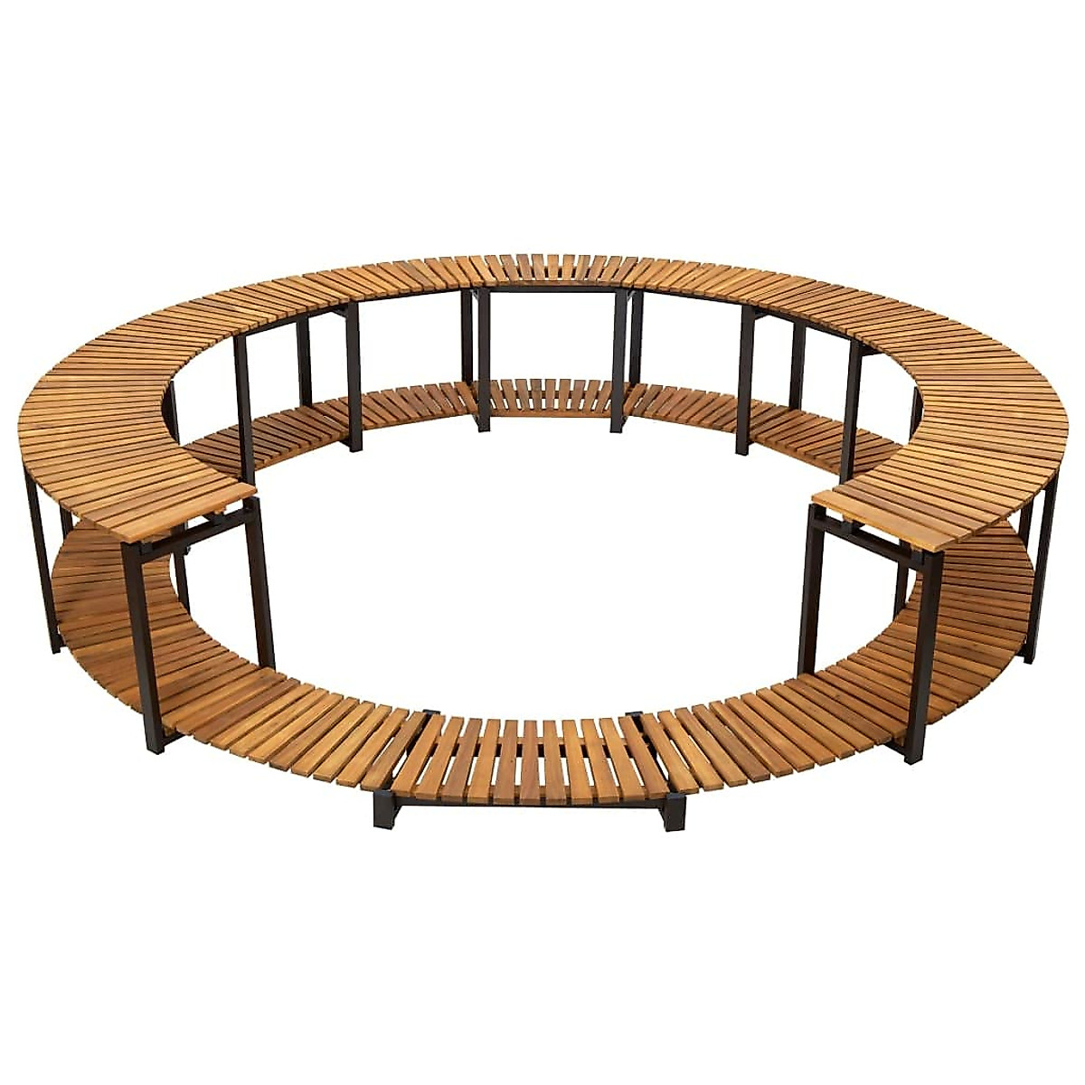 Loibinfen Wooden Spa Surround Solid Acacia Wood Outdoor Massage Hot Tub Frame for Garden, Backyard, Patio Indoor Outdoor Use 107.5"x20.9" (Diameter x H)