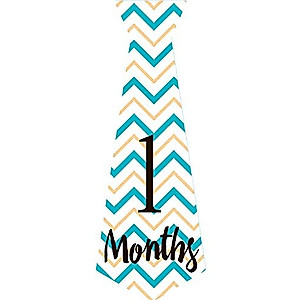 Baby Monthly Milestone Tie Stickers - Stickers for Infant Newborn First Year 12 mounts Boy