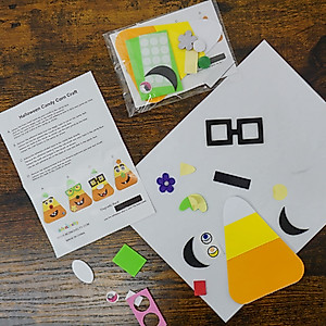 4E's Novelty Halloween Crafts for Kids (12 Pack) Goofy Candy Corn Magnet Foam Craft Kit - Bulk Fall Arts and Crafts for Toddlers & Kids, Halloween Activities for Kids Party