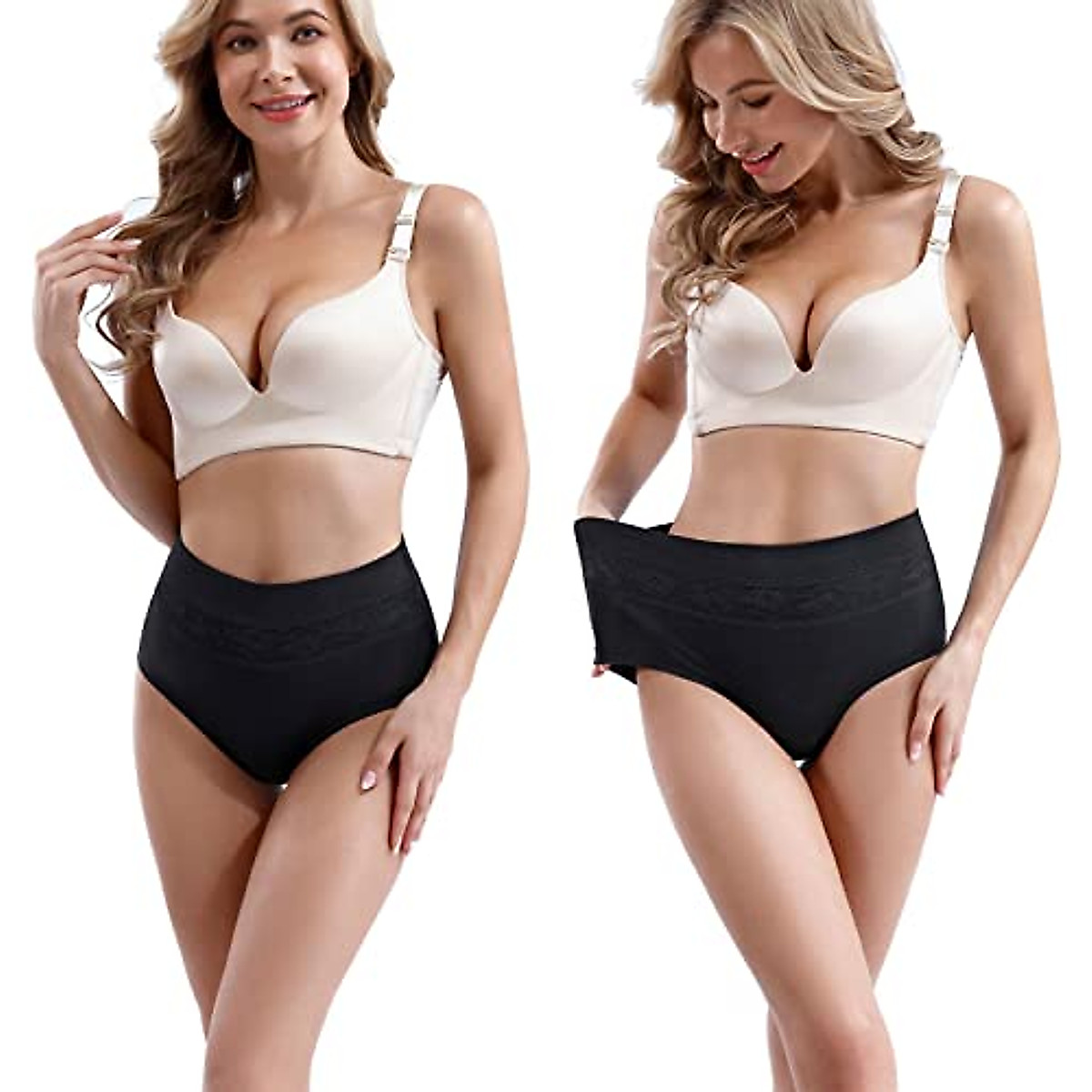 Xaanelr Women's Underwear Cotton High Waisted Full Coverage Briefs Soft Breathable Panties Multipack (Medium, Multi - a01-8 Pack)