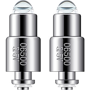 Funtery 2 Pcs Halogen Replacement Bulbs Compatible with Welch Allyn, 3.5v Lamp 06500-u Otoscope Lamp