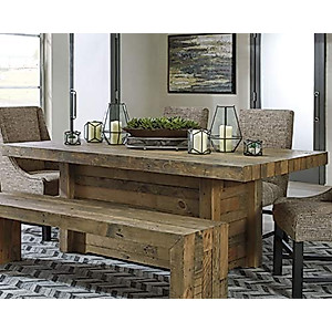 Signature Design by Ashley Sommerford Farmhouse Reclaimed Pine Wood Dining Table, Seats up to 6, Brown