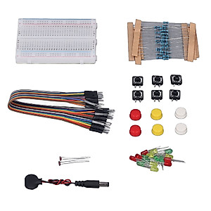 Electronic Components Assortment Kits Electronics Component Fun Kit Development Component with 400 Hole Breadboard for R3