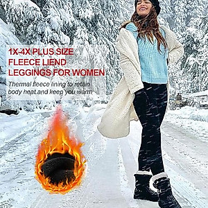 yeuG 3 Pack Women's Plus Size Fleece Lined Leggings-1X-4X High Waist Tummy Control Thermal Warm Winter Workout Yoga Pants(Black,Black,Black,4X-Large)