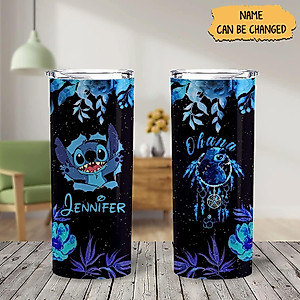 Stitch Dreamcatcher 20 Oz Or 30 Oz, Ohana Stitch Skinny, Stitch Flower Tumbler, Movie Character Cup With Lid And Straw, Gift For Stitch Lovers, Stitch Gifts