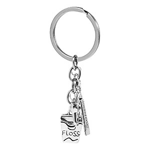 Happyyami Toothbrush Toothpaste Keychain Metal Pendant Key Chain for Birthday Keychain for Kids Children Adults