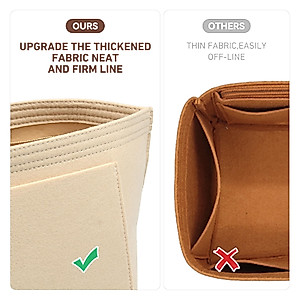 jiesinlov Purse Organizer Insert for Handbags,Felt Bag Organizers Suitable for GOYARD Saint Louis PM (Coffee)