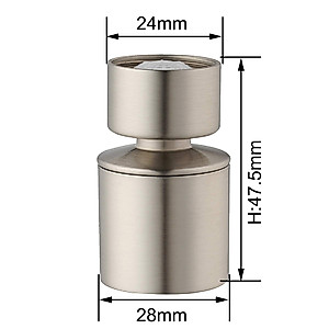 Dual-function 2-Flow Faucet Aerator, Water Saving Swivel Aerator with 2 Sprayer - Faucet Parts Replacement - 55/64 Inch-27UNS Female Thread - Brushed Nickel