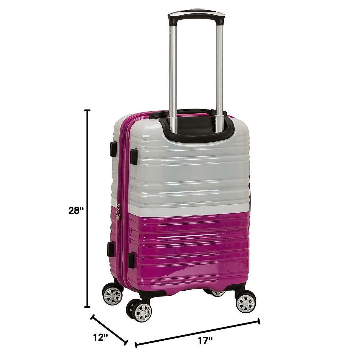 Rockland Melbourne Hardside Expandable Spinner Wheel Luggage, Two Tone White, 2-Piece Set (20/28)