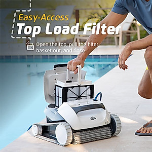 Dolphin (2025 Model) E10 Automatic Robotic Pool Vacuum Cleaner Includes Caddy and Classic Cover for Storage and Protection, Ideal for Above-Ground Pools up to 30 FT in Length