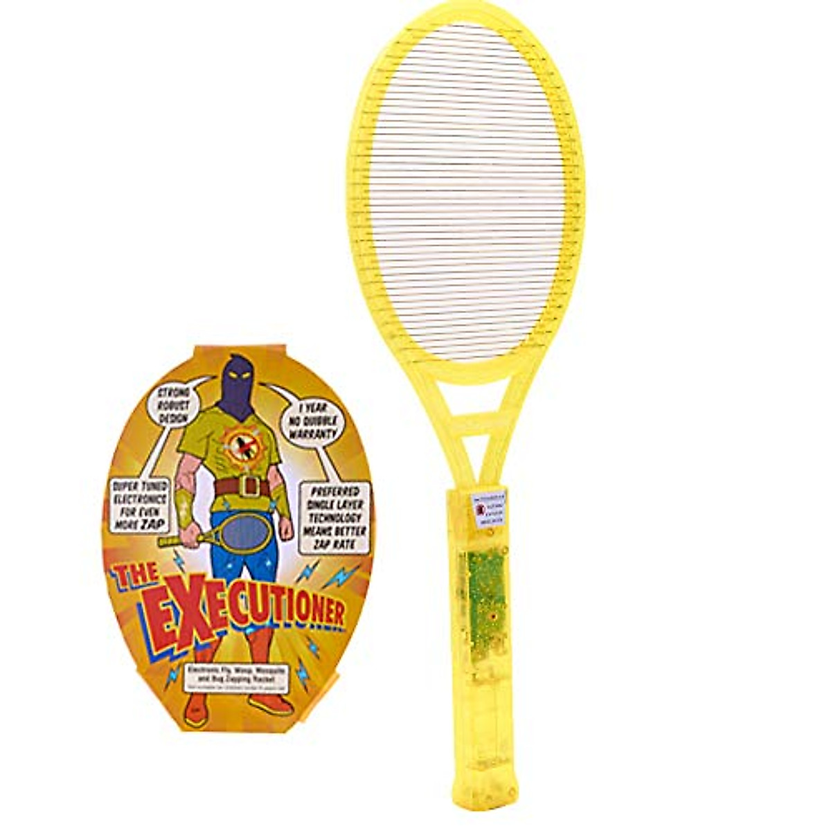 The Executioner Fly Killer Mosquito Swatter Racket Wasp Bug Zapper Indoor Outdoor (Yellow)