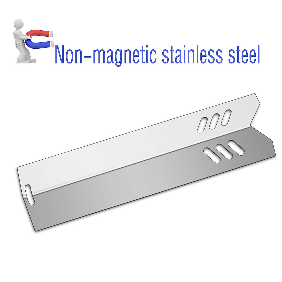 Boloda 15" Stainless Steel Grill Parts Replacement for Dyna-Glo DGF510SBP, Uniflame GBC1059WB， Heat Plates for Backyard Grill BY15-101-001-02, BY13-101-001-13,Steel Heat Shield Tent 4-Pack