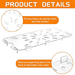 CoscosX 36 PCS Plastic Drain Shelf for 1/6 Size Food Pan Clear Plastic Grate Acrylic Food Drain Trays Plastic Drain Pan Clear Drain Tray for Food Fruit Vegetables Sink Teapot Dish Kitchen Restaurant