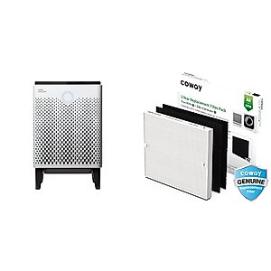 Coway Airmega 300 True HEPA Air Purifier with Smart Technology, Covers 1,256 sq.ft, White & Airmega AP-1512HH Air Purifier Replacement Filter Set, 1 Count (Pack of 1), White