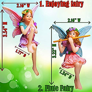 Mood Lab Fairy Garden - Miniature Fairies Figurines - Sitting Girls Set of 2 pcs - for Outdoor or House Decor Statue Kit