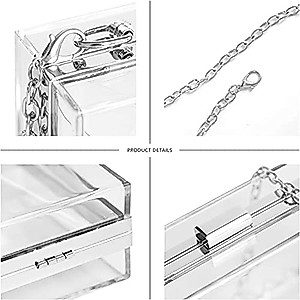 BUBYVV Women Clear Purse, Acrylic Evening Clutch Bag, Women Clear Purse Bag,Transparent Crossbody Shoulder Handle Handbag (silver)
