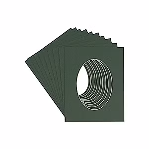 CountryArtHouse Hunter Green Acid Free 17x23 Oval Picture Frame Mat with White Core Bevel Cut for 14x20 Pictures - Fits 17x23 Frame - Pack of 25 Matboards