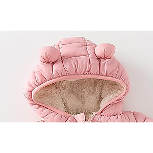 CECORC Winter Coats for Kids with Hoods Light Puffer Jacket for Girls | Baby, Infants, Toddlers, 6-12 Months,Pink(with fleece inside)