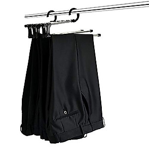 Takefuns 5 in 1 Stainless Steel Multifunction Retractable Hanger Pants Trouser Organizer,Clothes Hangers Storage Stacker Rack Holder for Wardrobe