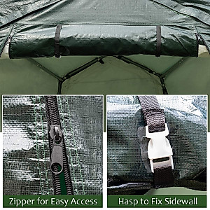 Tangkula 8 Ft x 14 Ft Outdoor Carport, Patio Storage Shelter, Heavy Duty Enclosed Carport Shed w/All-Steel Metal Frame and Waterproof Ripstop Cover, Outdoor Garage Tent with Sidewalls (8 Ft x 14 Ft)