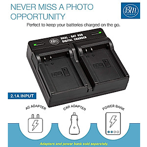 BM Premium 2 BLS-50, PS-BLS5 Batteries and Dual Bay Charger for Olympus OM-5, OM-D E-M5 III, E-M10, E-M10 III, E-M10 IV, E-PL8 E-PL9 E-PL10 Stylus 1 Cameras