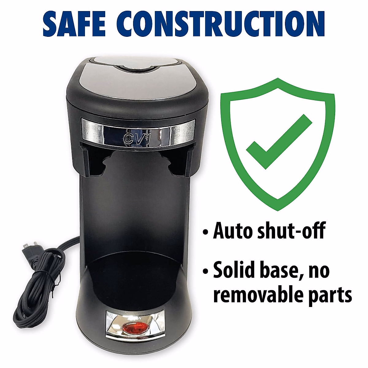 Café Valet Single Serve Coffee Maker, Brews 10 Ounces of Coffee or Hot Water, Compatible Coffee Packs