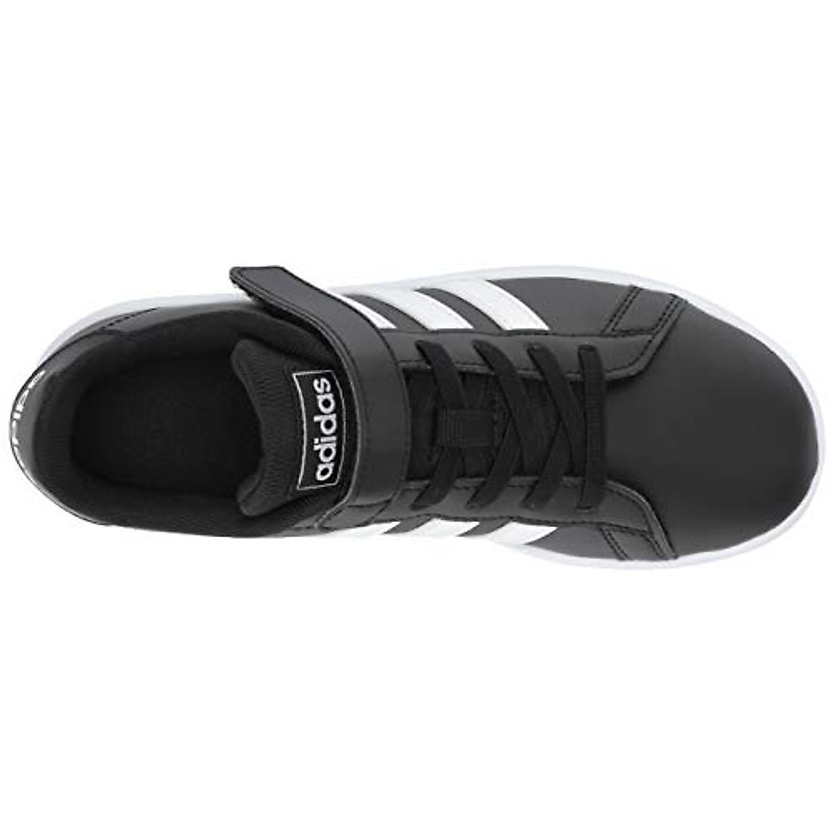 Adidas unisex child Grand Court - Kids Tennis Shoe, Black/White/White, 10.5 Little Kid US