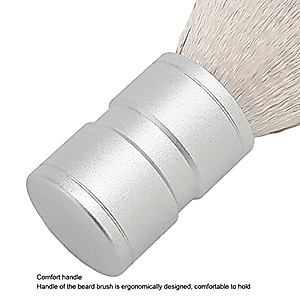Beard Brush for Men, Stainless Steel Handle Nylon Shaving Brush, Men Shaving Brush for Home and Salon