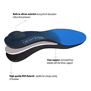 Plantar Fasciitis Feet Insoles Arch Supports Orthotics Inserts Relieve Flat Feet, High Arch, Foot Pain Mens 10-10 1/2 | Womens 12-12 1/2